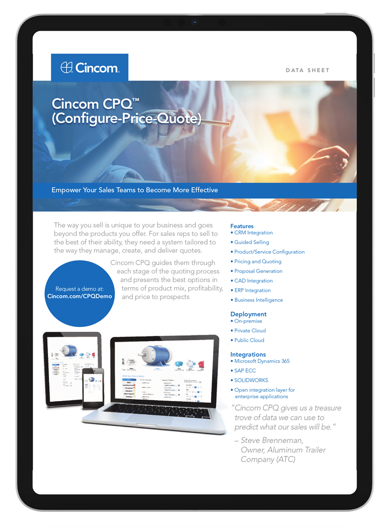 How Cincom CPQ Works: Data Sheet | Accelerate Sales & Quote